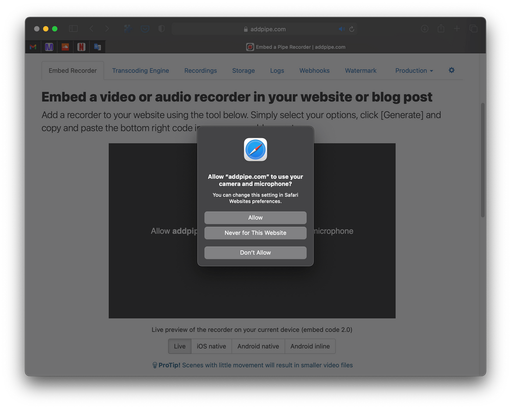 Beta Support for Safari on macOS