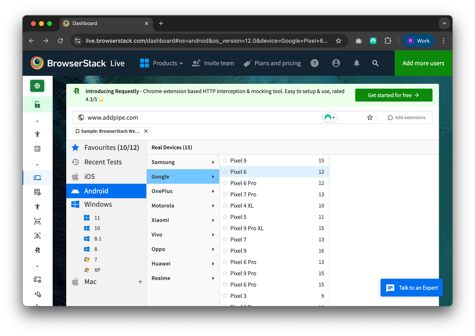 Camera & Microphone Testing Using BrowserStack
