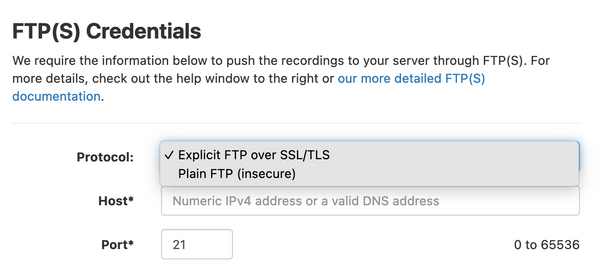 Support for Explicit FTP over SSL/TLS